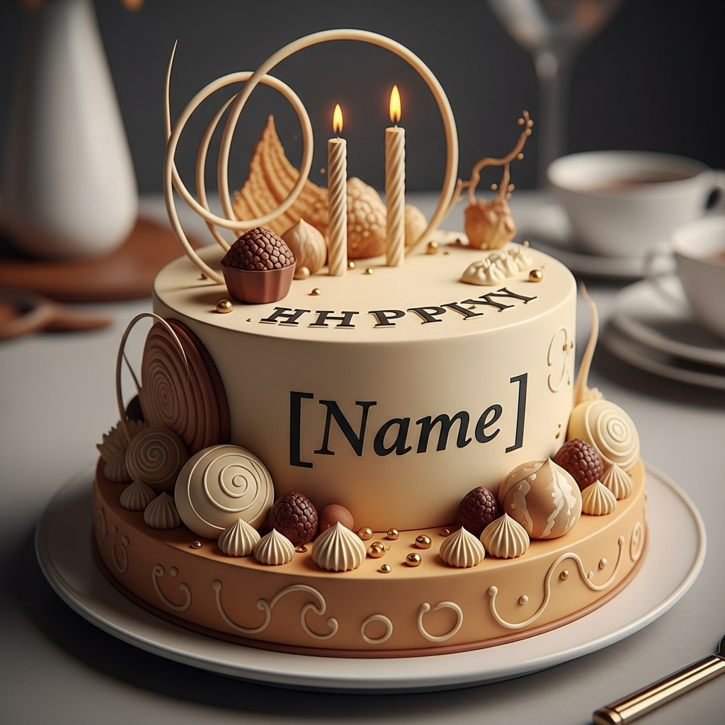 Unique Birthday Greeting Cake With Name Templates - cakeday