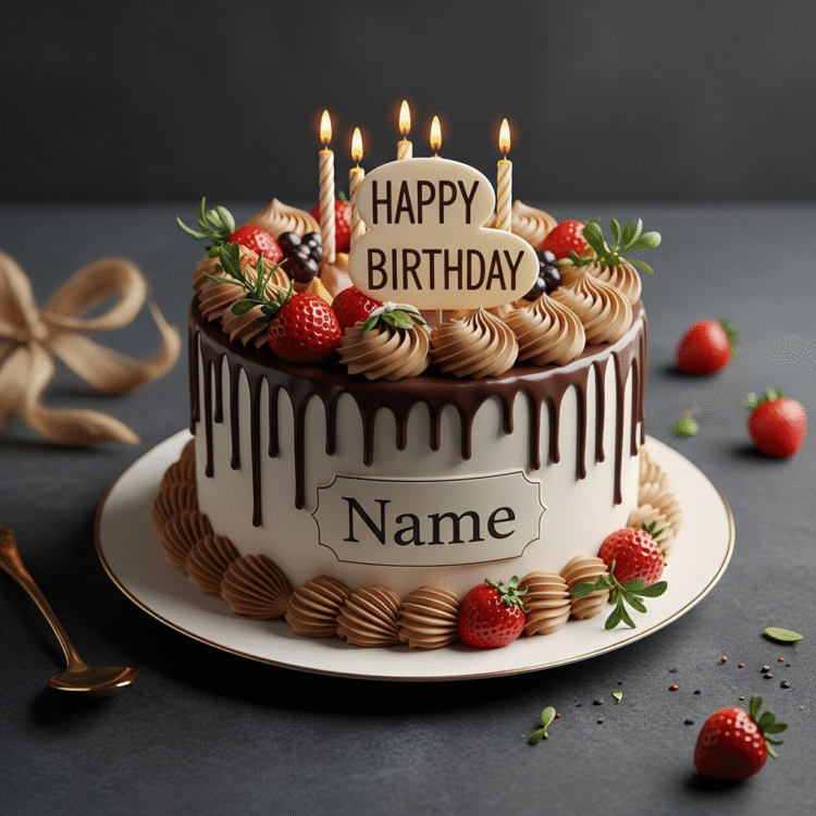 Unique Birthday Greeting Cake With Name Templates - cakeday